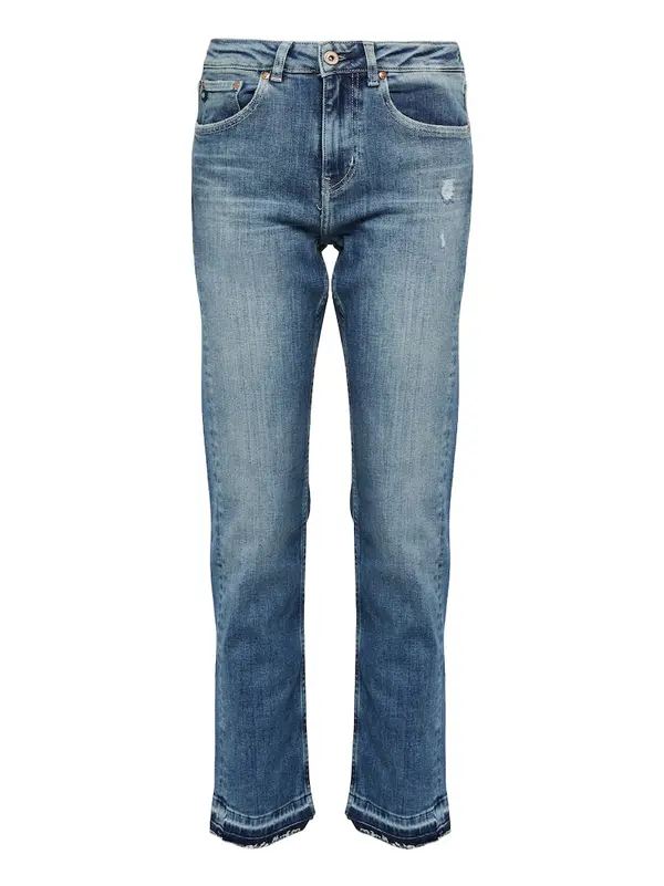 Ag Girlfriend Mid-rise Straight Jeans - Blue