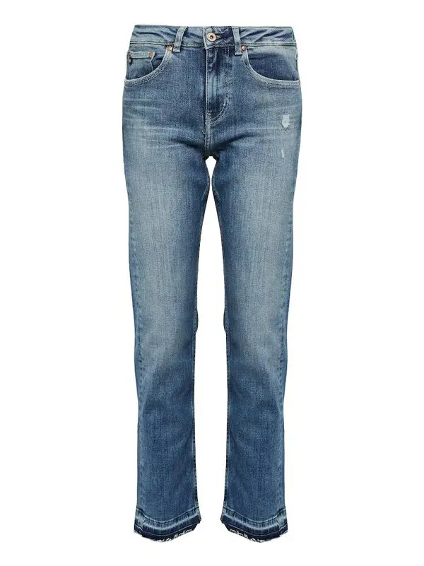 Ag Girlfriend Mid-rise Straight Jeans In Broadway Wash - Blue