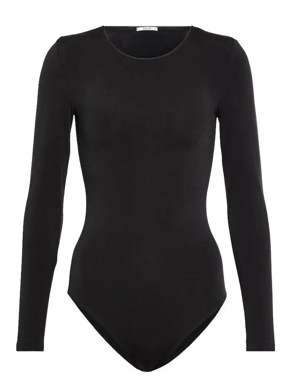 Wolford Berlin Cotton-blend Long Sleeve Bodysuit - Black