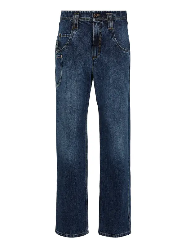 Brunello Cucinelli Mid-rise Wide-leg Jeans - Blue