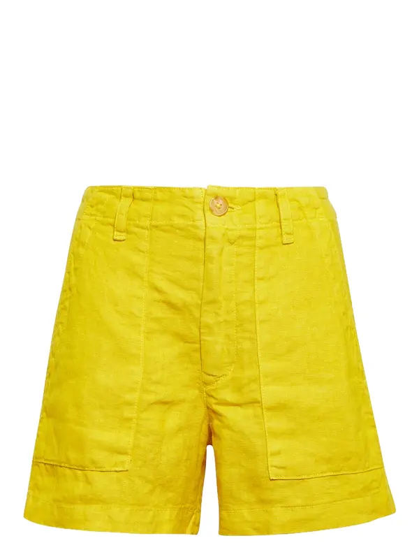 Velvet By Graham & Spencer Fallon Linen Shorts - Yellow