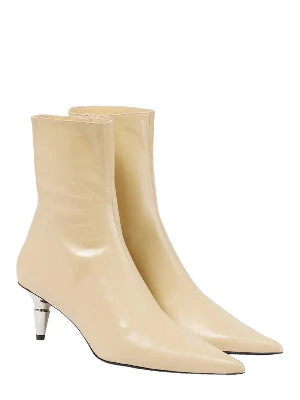 Proenza Schouler Spike Leather Ankle Boots - Beige