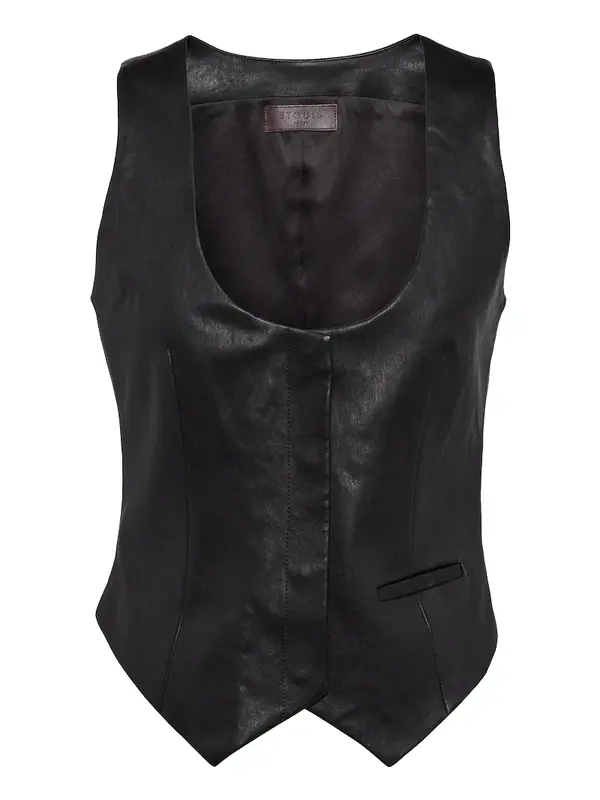 Stouls Adrian Leather Vest - Black