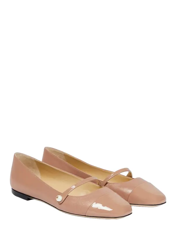 JIMMY CHOO Elisa Leather Ballerinas - Pink