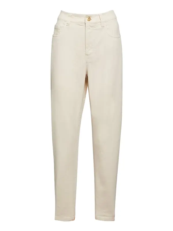 Brunello Cucinelli High-rise Cotton Pants - Beige