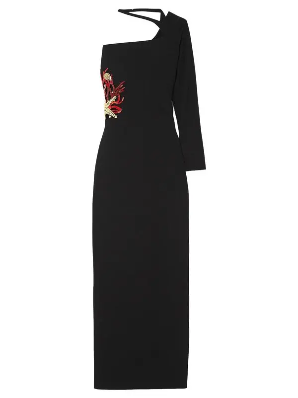 CLIO PEPPIATT Starfish One-sleeve Gown - Black