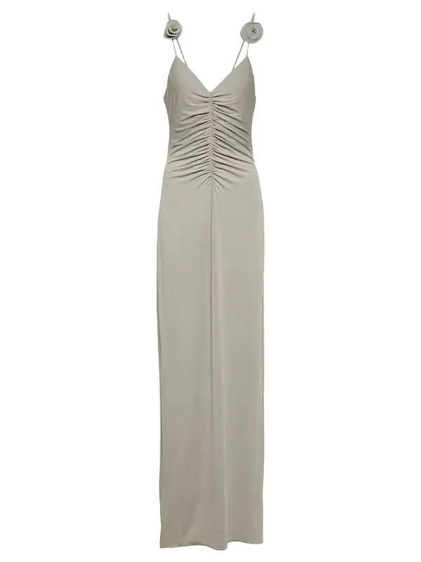 Magda Butrym Gathered Jersey Maxi Dress - Grey