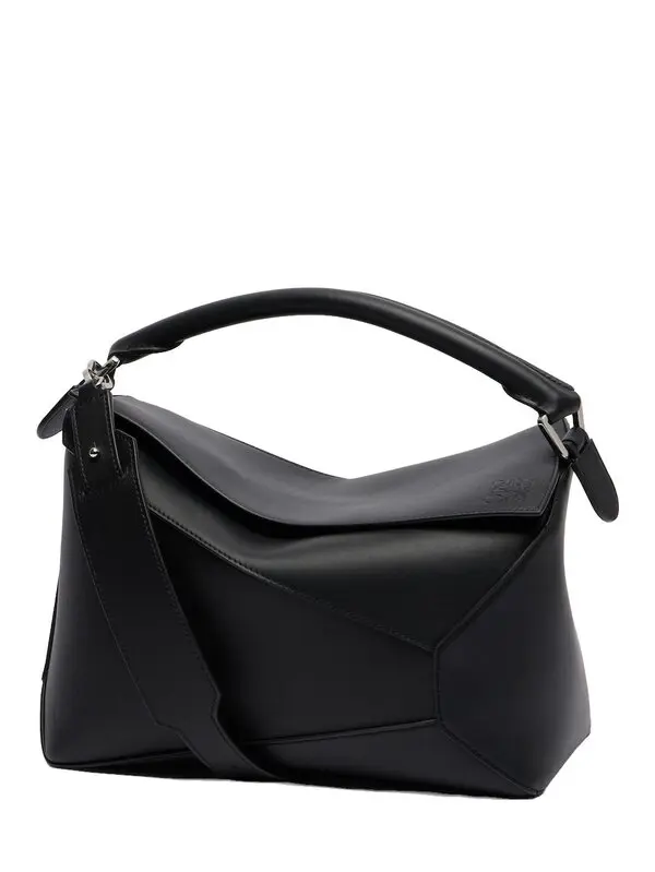 Loewe Puzzle Edge Leather Top-handle Bag - Black