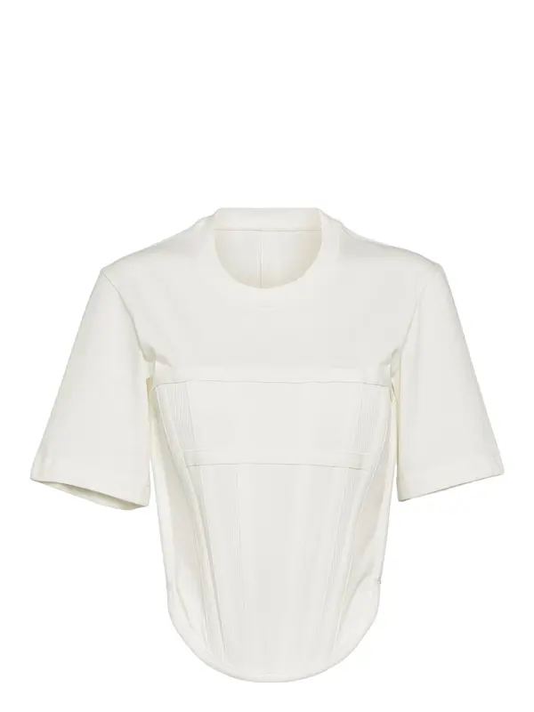 DION LEE Corset Cotton Jersey T-shirt - White