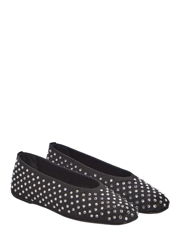 Magda Butrym Embellished Satin Ballet Flats - Black