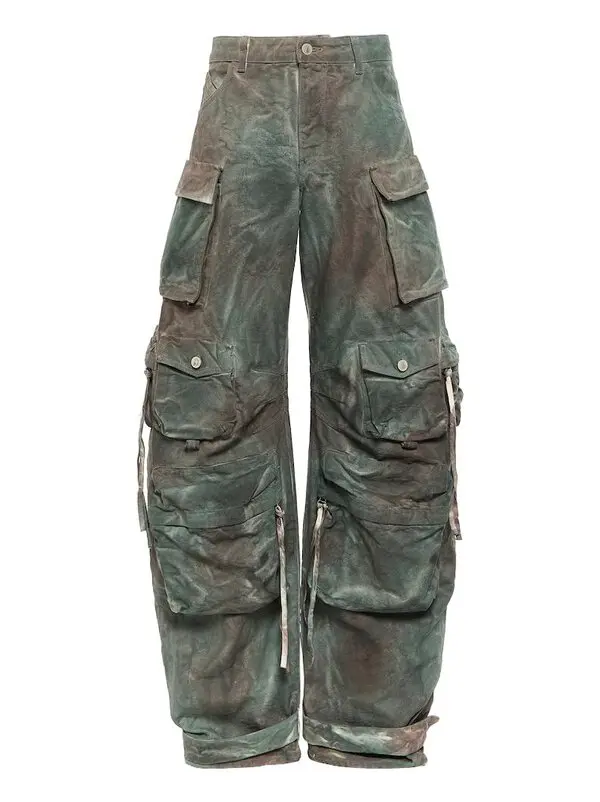 Attico Fern Oversized Cargo Pants - Green