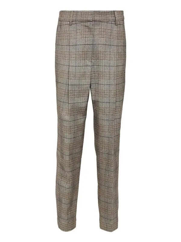 Brunello Cucinelli Checked Wool-blend Trousers - Multicoloured
