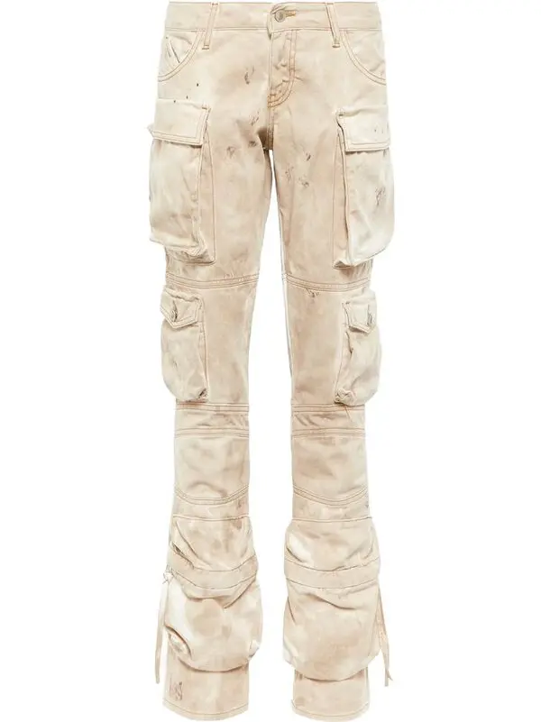 Attico Low-rise Cargo Pants - Beige