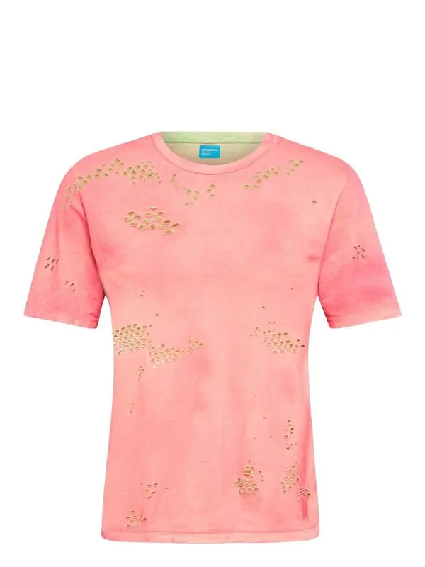 NOTSONORMAL Distressed Cotton Jersey T-shirt - Pink