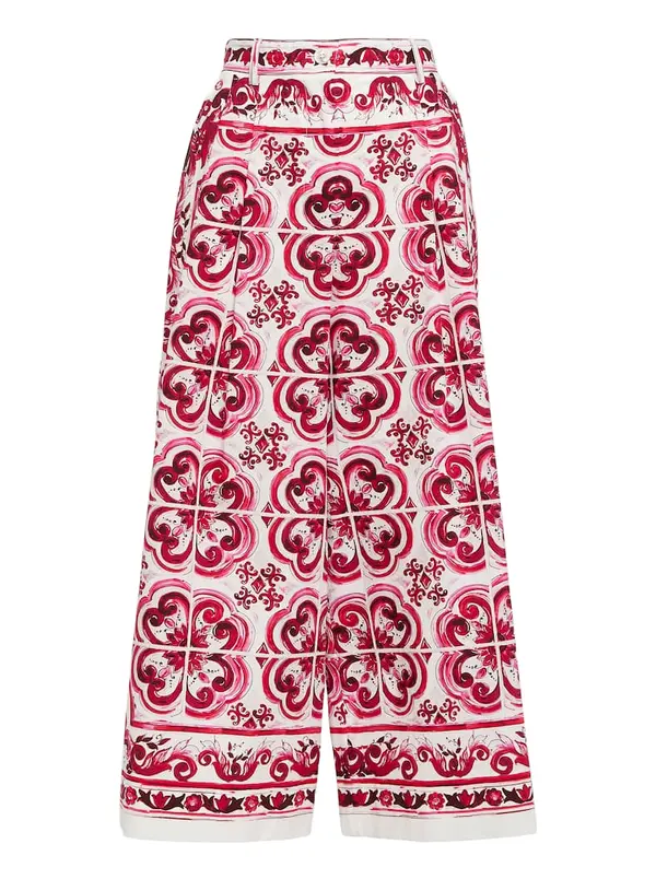 Dolce & Gabbana Printed High-rise Cotton Culottes - Multicoloured