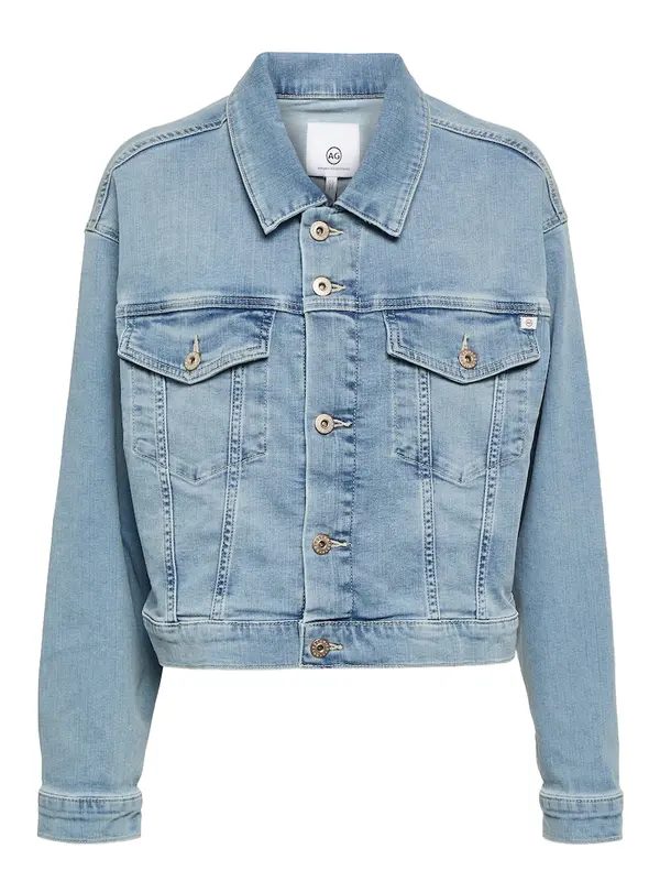 Ag Maya Cropped Denim Jacket - Blue