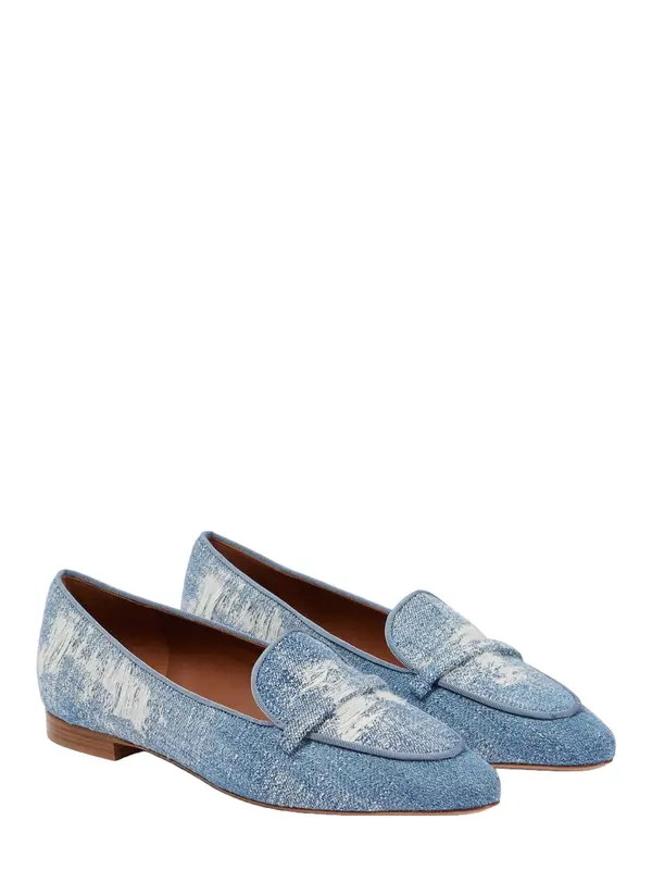 MALONE SOULIERS Bruni Denim Loafers - Blue