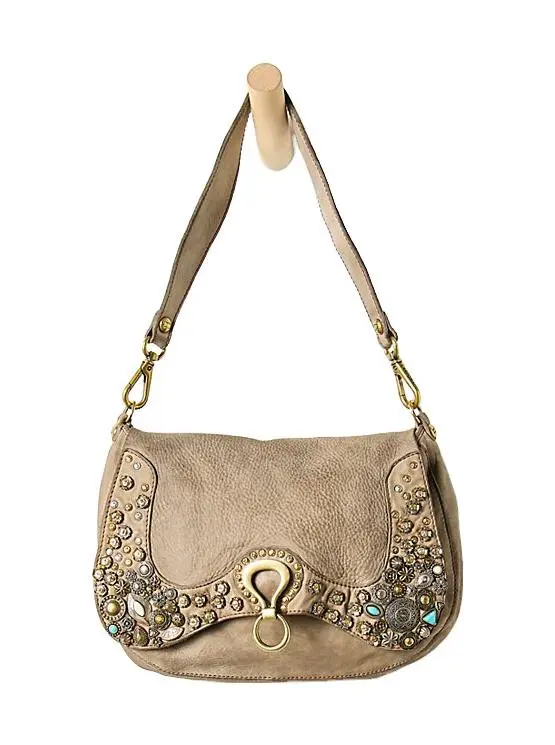 CAMPOMAGGI Bella Di Notte Leather Bag - Cement