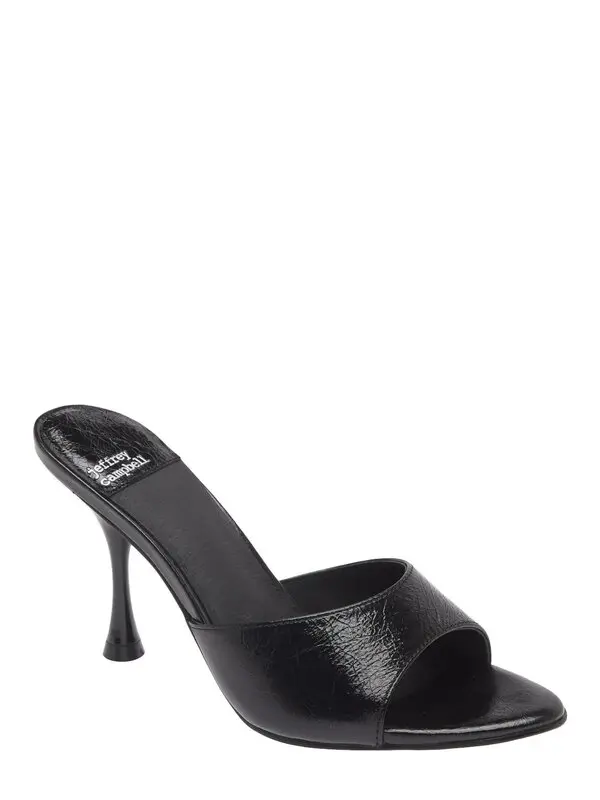 Jeffrey Campbell Agent Slide Sandal - Black Crinkle