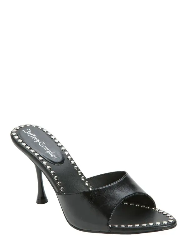 Jeffrey Campbell Agent Slide Sandal - Black Silver