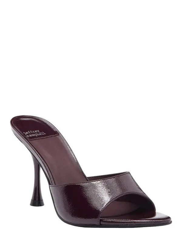 Jeffrey Campbell Agent Slide Sandal - Wine Crinkle Patent