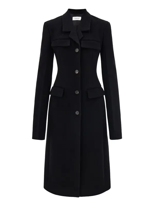 FERRAGAMO Fitted Single-breasted Wool-cashmere Coat - Black