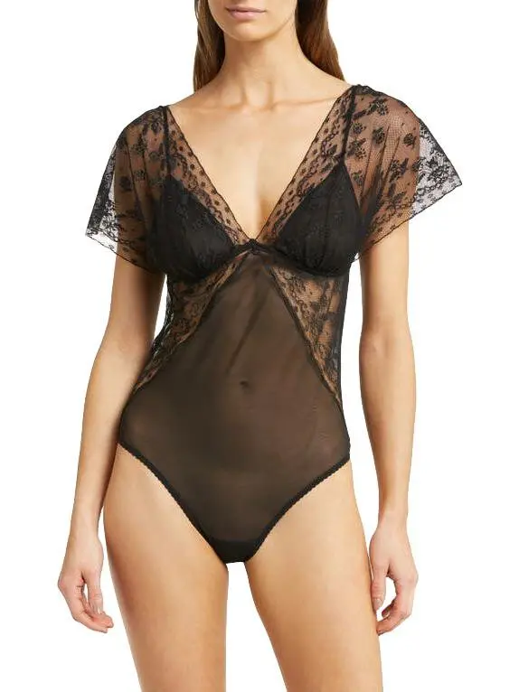 Wacoal Lace & Mesh Bodysuit - Black