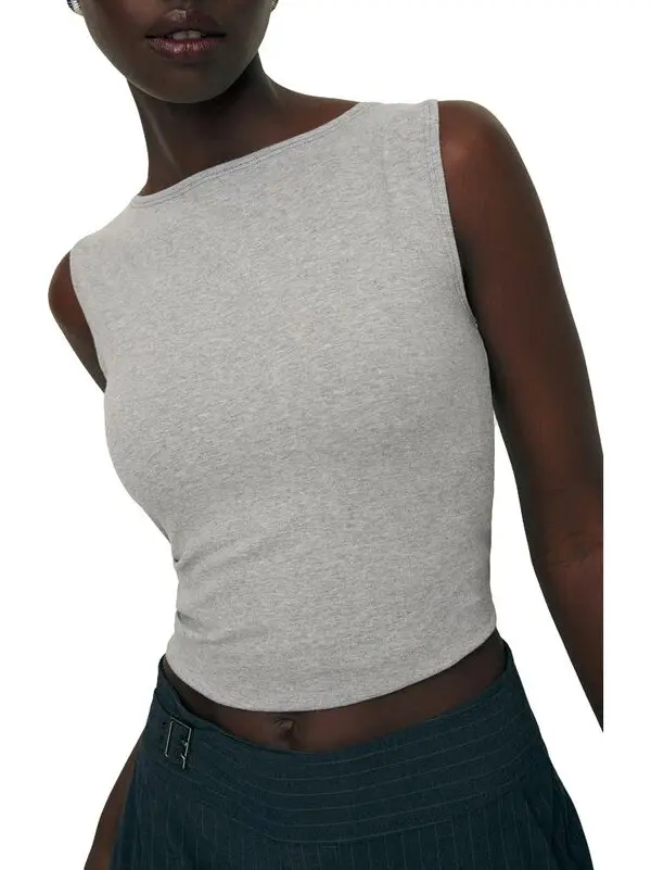 REFORMATION Dusk Stretch Knit Top - Heather Grey