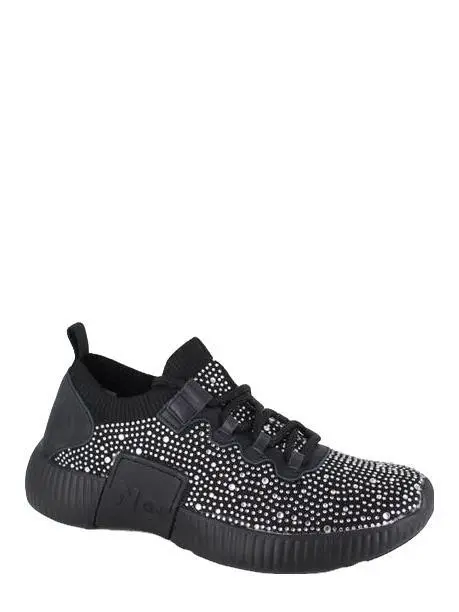 NATIONAL COMFORT Kaycey Rhinestone Embellished Sneakers - Black