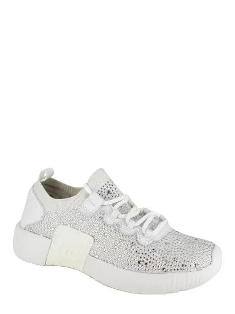 NATIONAL COMFORT Kaycey Rhinestone Embellished Sneakers - White