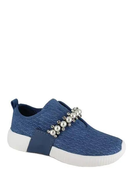NATIONAL COMFORT Kenzey Embellished Slip-on Sneakers - Blue Suede