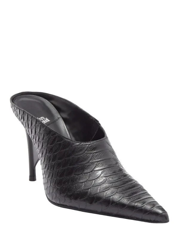 Jeffrey Campbell Pointed Toe Mule - Black Snake