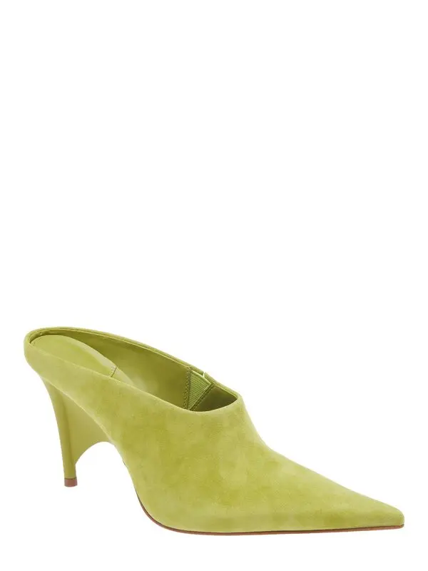 Jeffrey Campbell Pointed Toe Mule - Bright Chartreuse Suede