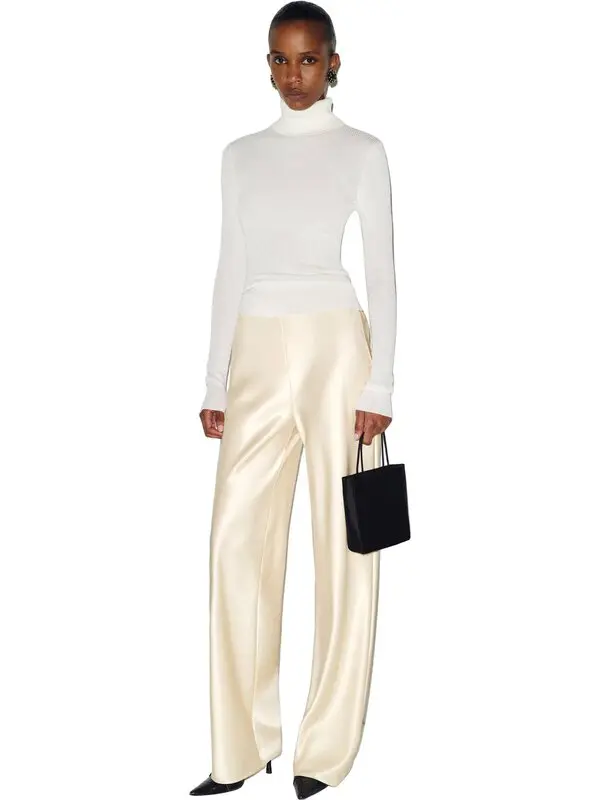 REFORMATION Gale Satin Pant - Ivory