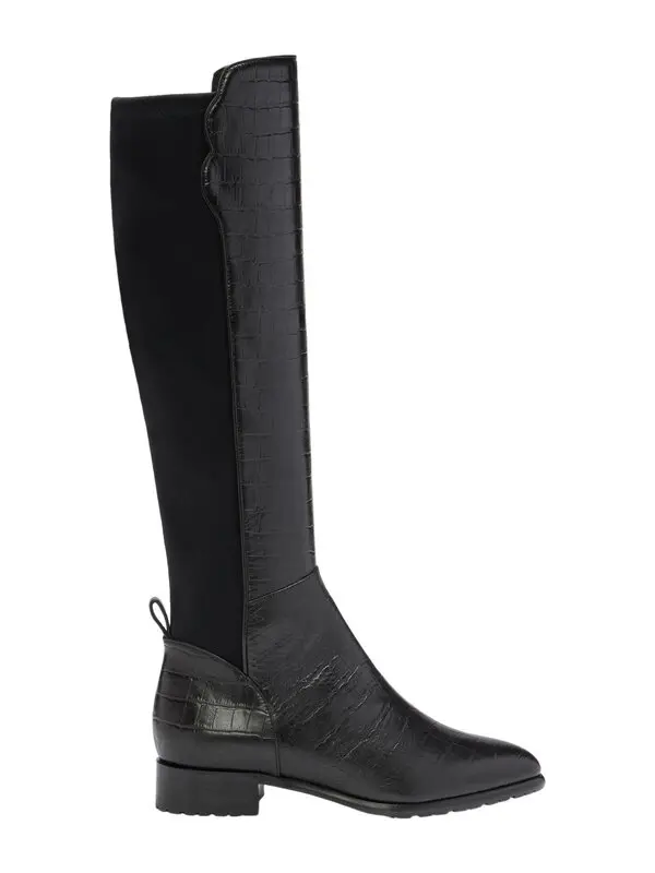 Sarah Flint Perfect Stretch Boot 30 - Black Croc Embossed Leather