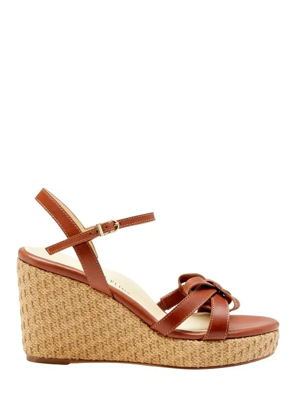 Sarah Flint Perfect Mirjana Wedge 80 - Saddle Vachetta & Raffia