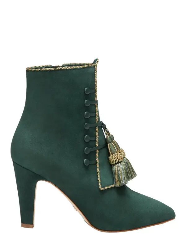 Sarah Flint Lena 90 Ankle Boots - Evergreen Twist Suede