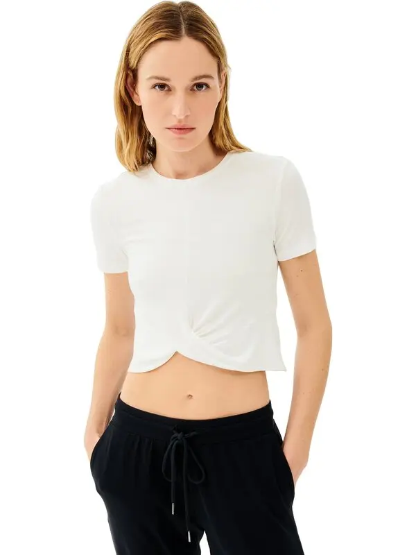 Splits59 Daisy Jersey Cropped Tee - White