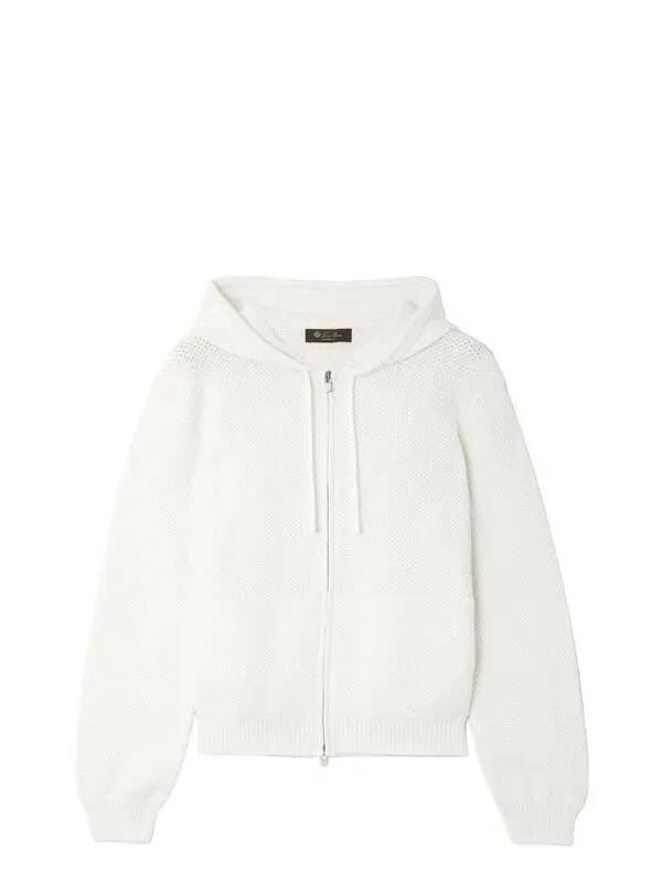 Loro Piana Open-knit Cotton Hoodie - White