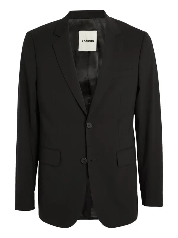Sandro Virgin Wool Blazer - Black