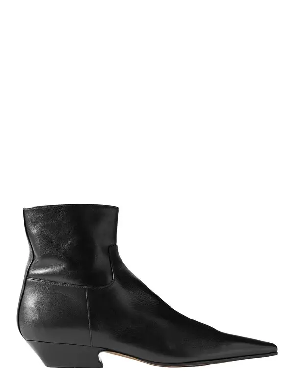Khaite Marfa Leather Ankle Boots - Black