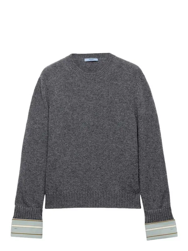 Prada Wool And Cashmere Crew-neck Sweater - Grey