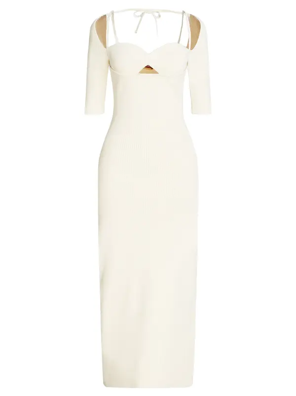 Altuzarra Mareen Cutout Ribbed-knit Maxi Dress - Ivory