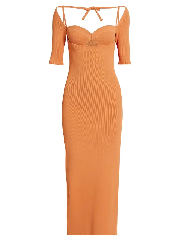 Altuzarra Mareen Cutout Ribbed-knit Maxi Dress - Orange