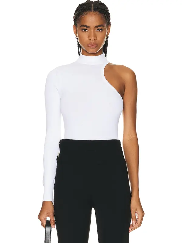 Alaïa Cut Out Long Sleeve Bodysuit - Blanc