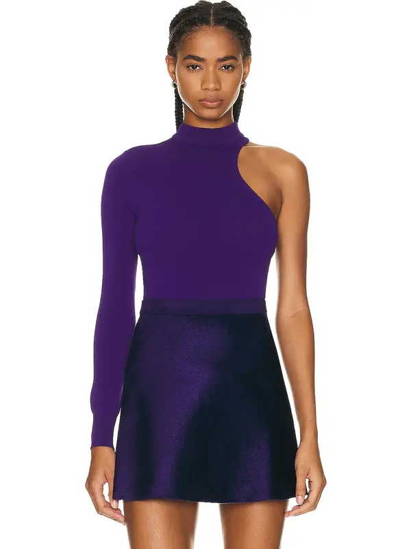Alaïa Cut Out Long Sleeve Bodysuit - Ultraviolet