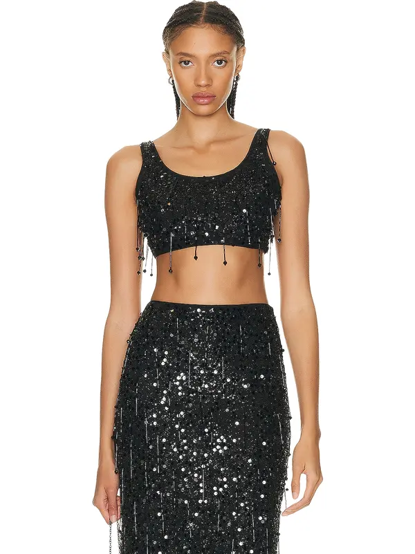 Simkhai Karlena Crop Top - Black