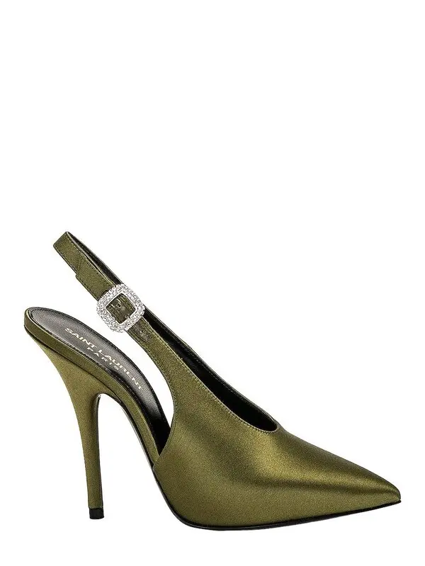 Saint Laurent Yasmeen Slingback Pumps - Outcry Green