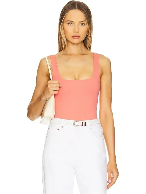 Good American Sculpting Modern Tank Bodysuit - Coral002