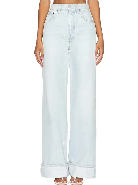 AGOLDE Dame High Rise Wide Leg Jeans - Revive